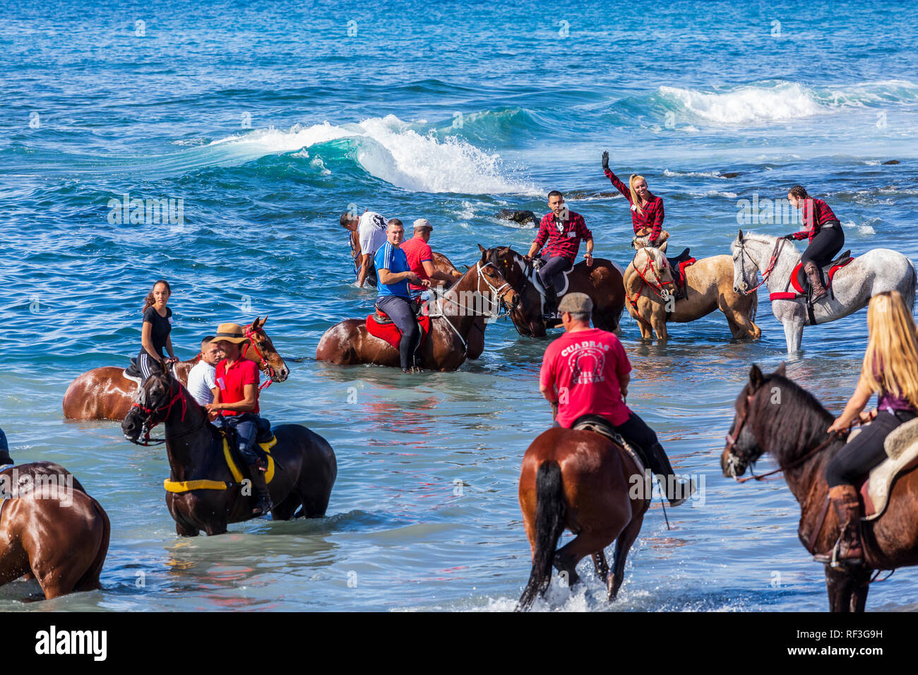 Playa Enramada, La Caleta, Costa Adeje, Tenerife. 20 January 2019. The ...