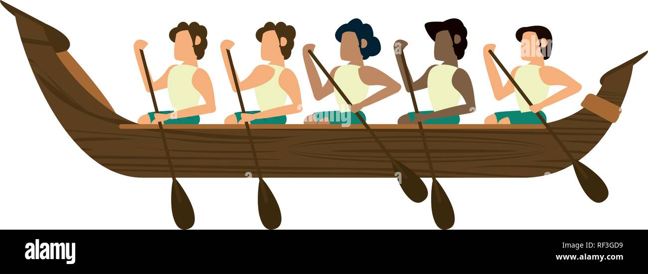 People rowing on boat Stock Vector Image & Art - Alamy