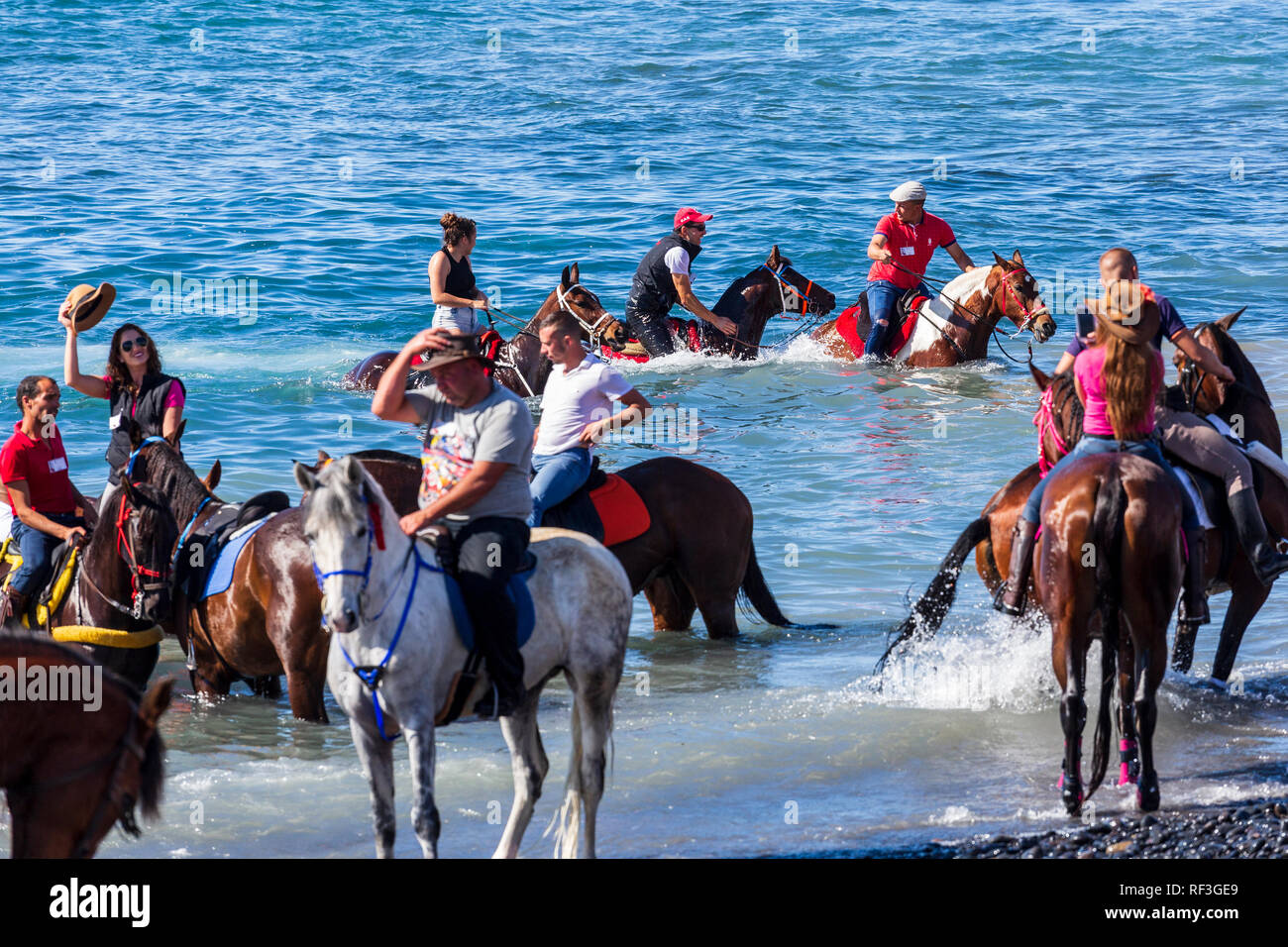 Playa Enramada, La Caleta, Costa Adeje, Tenerife. 20 January 2019. The ...