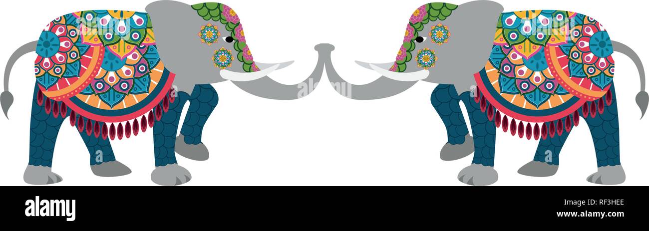 Indian elephants cartoon Stock Vector Image & Art - Alamy