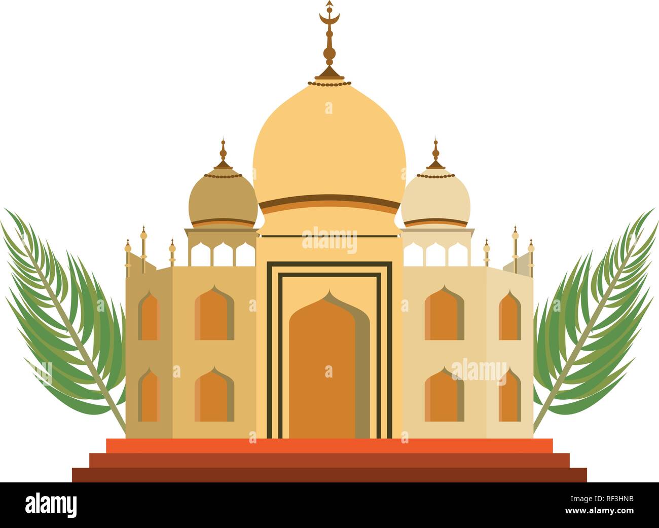 Taj mahal sunset reflection Stock Vector Images - Alamy