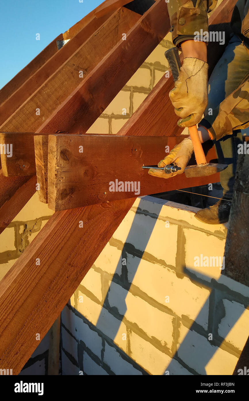 Rafters Of Unfinished Building High Resolution Stock Photography and ...