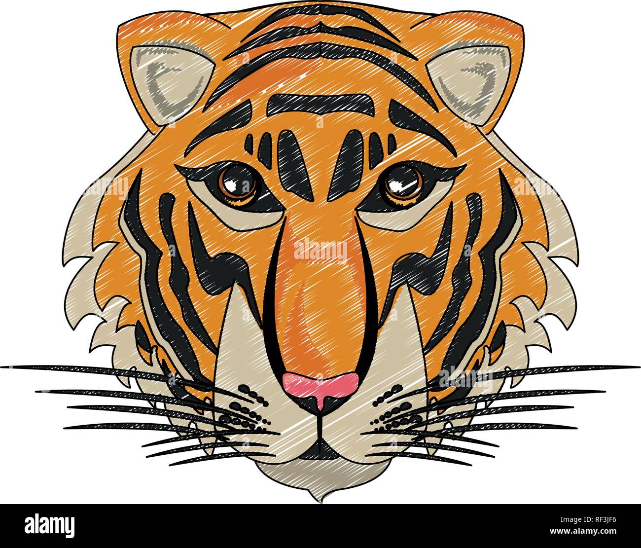 Beautiful tiger head scribble Stock Vector Image & Art - Alamy