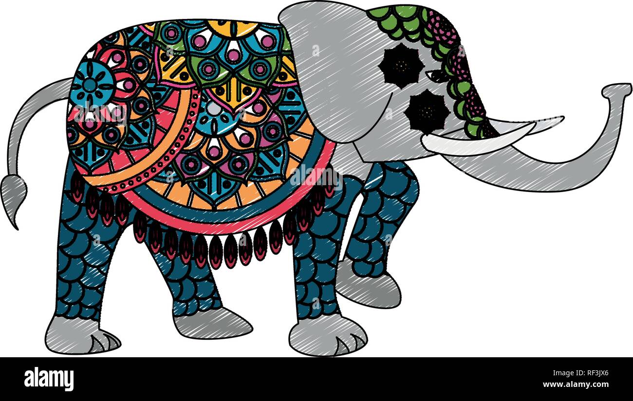 Indian elephant cartoon scribble Stock Vector Image & Art - Alamy