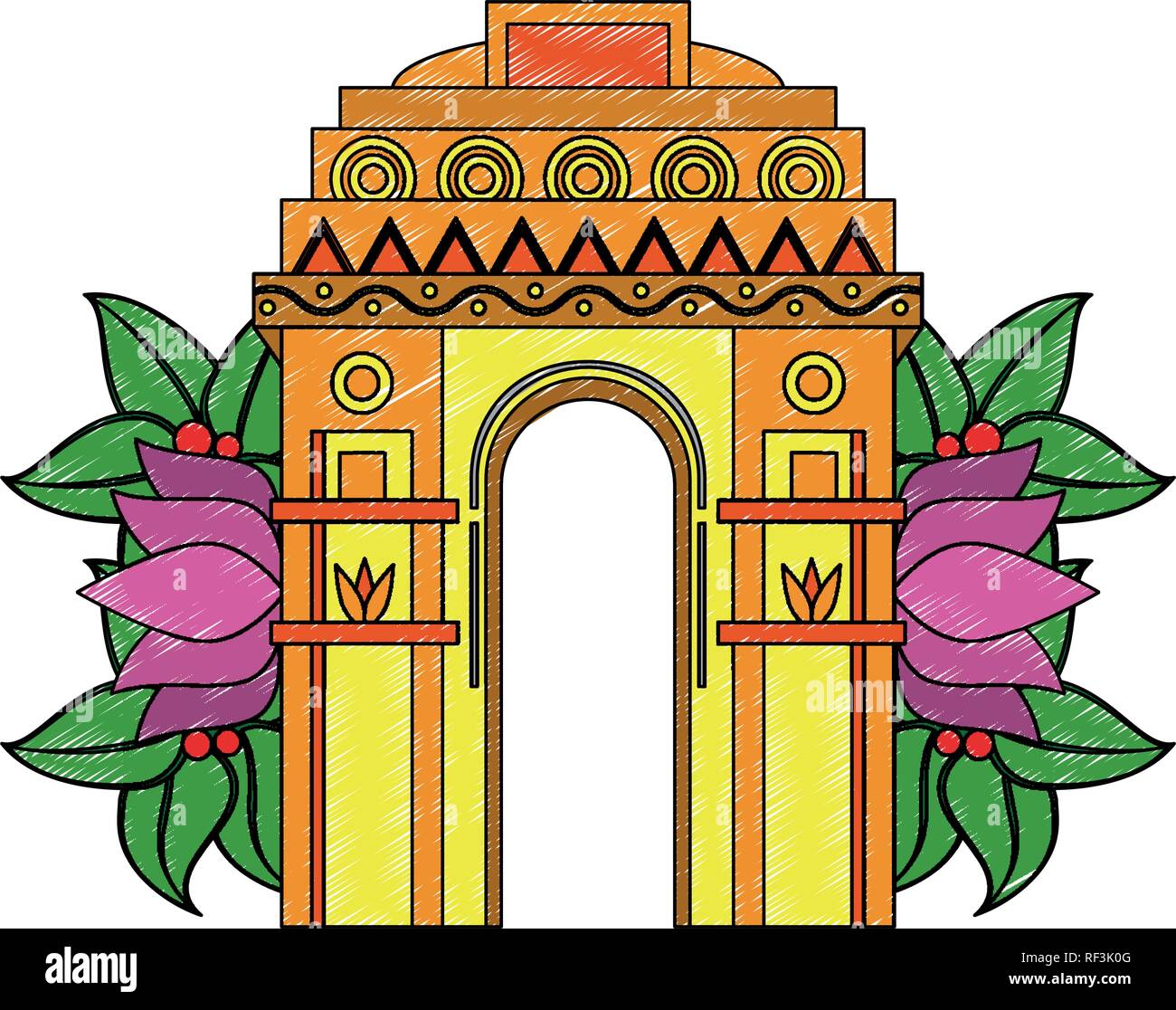 India gate monument scribble Stock Vector Image & Art - Alamy