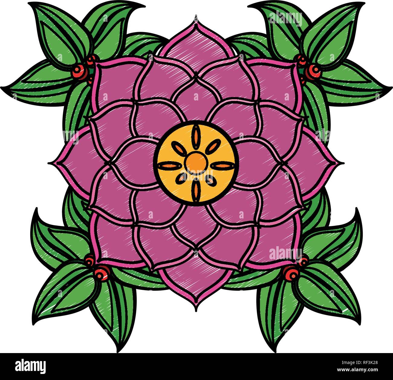 Lotus flower symbol scribble Stock Vector Image & Art - Alamy