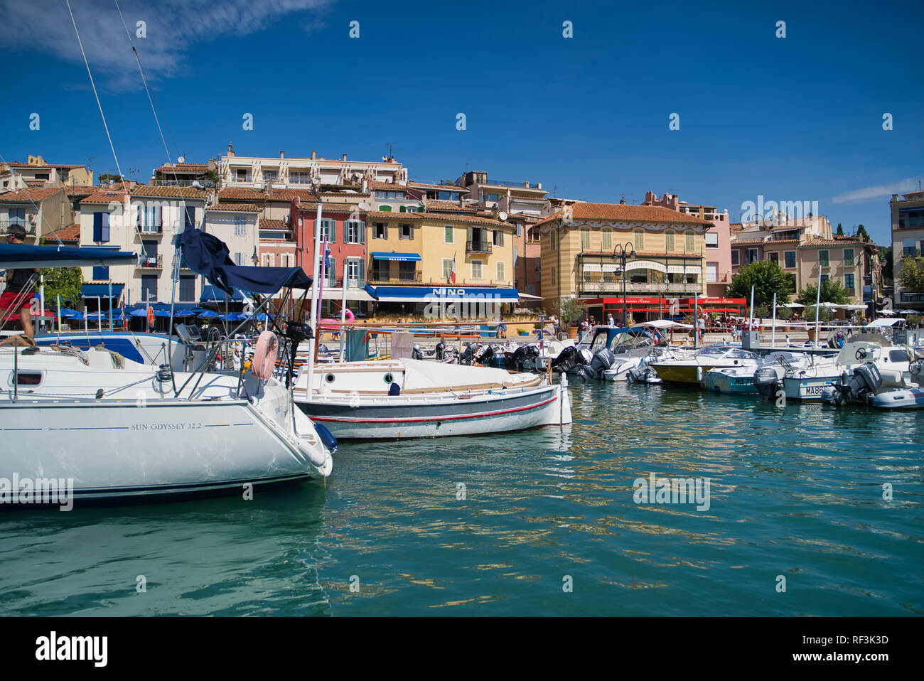 Cassis, France - AUGUST 17, 2018: boats in Port de Cassis Stock Photo ...