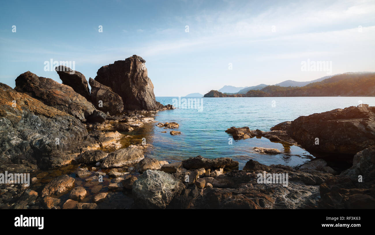 Amazing Mediterranean seascape in Turkey. Landscape photography Stock ...