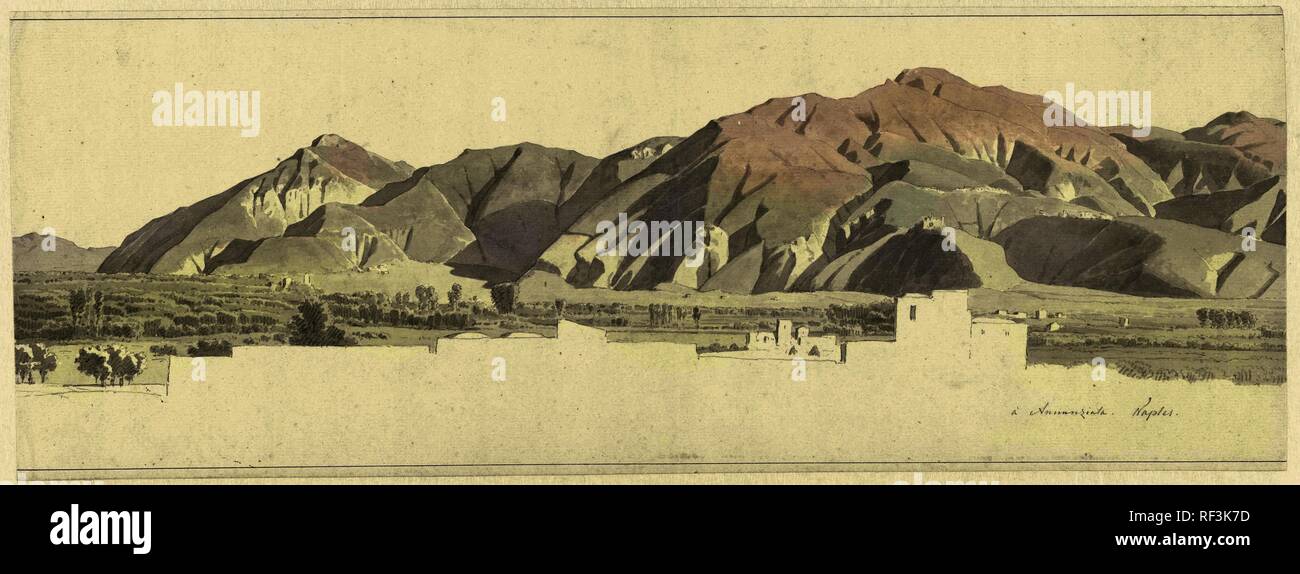 Mount Vesuvius, with Torre Annunziata (?). Annunziata, Napels, met de ...
