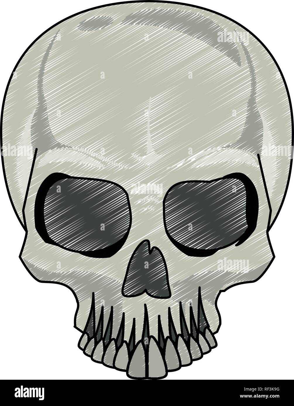 Human skull drawing scribble Stock Vector Image & Art - Alamy