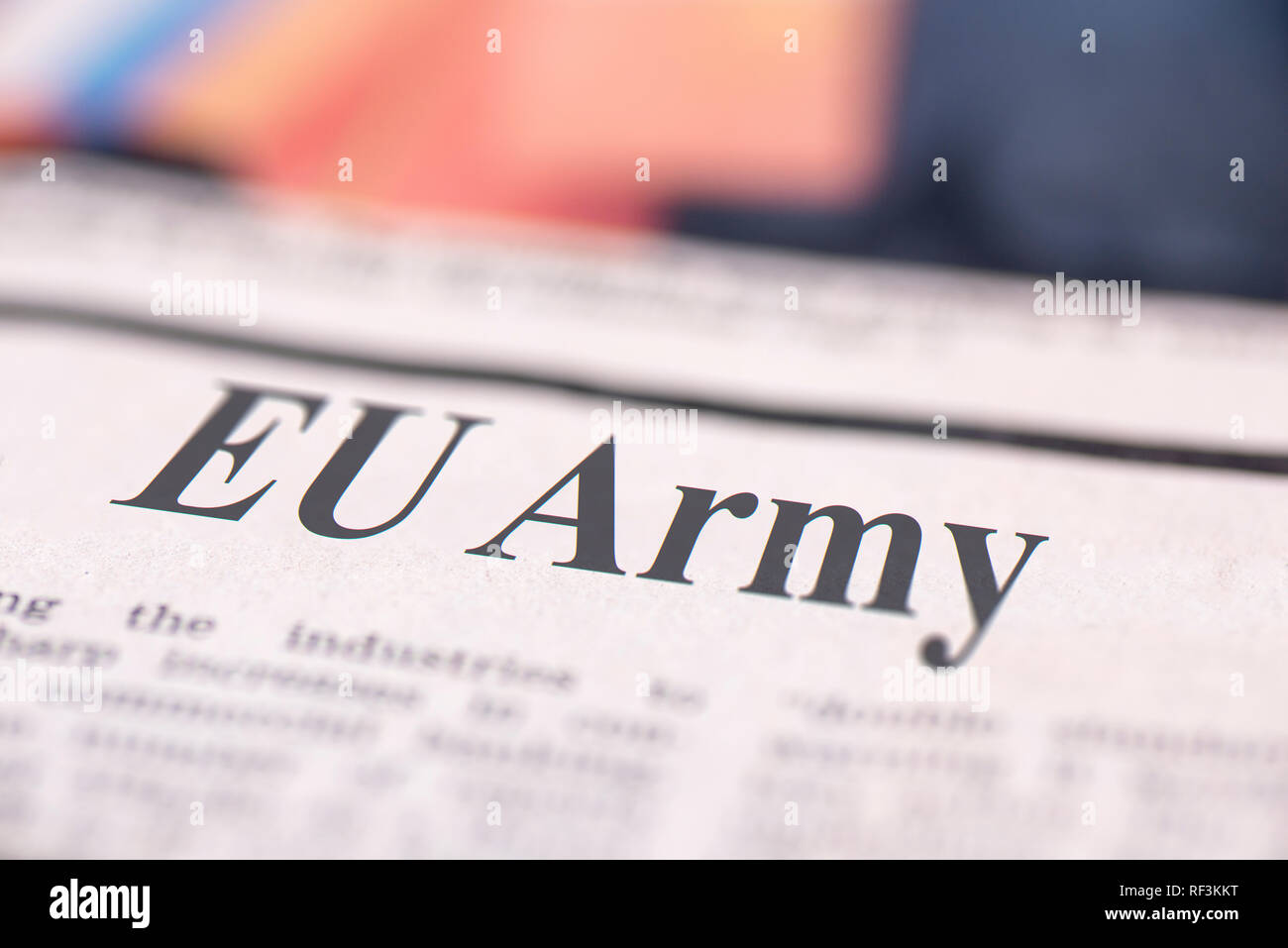 Eu Army written newspaper close up shot to the text Stock Photo - Alamy