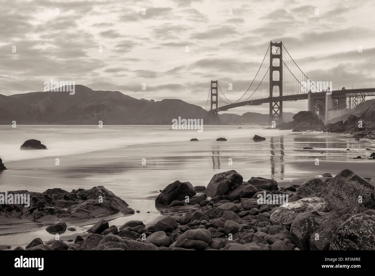 Marshall Beach, with the Golden Gate Bridge, San Francisco, California ...