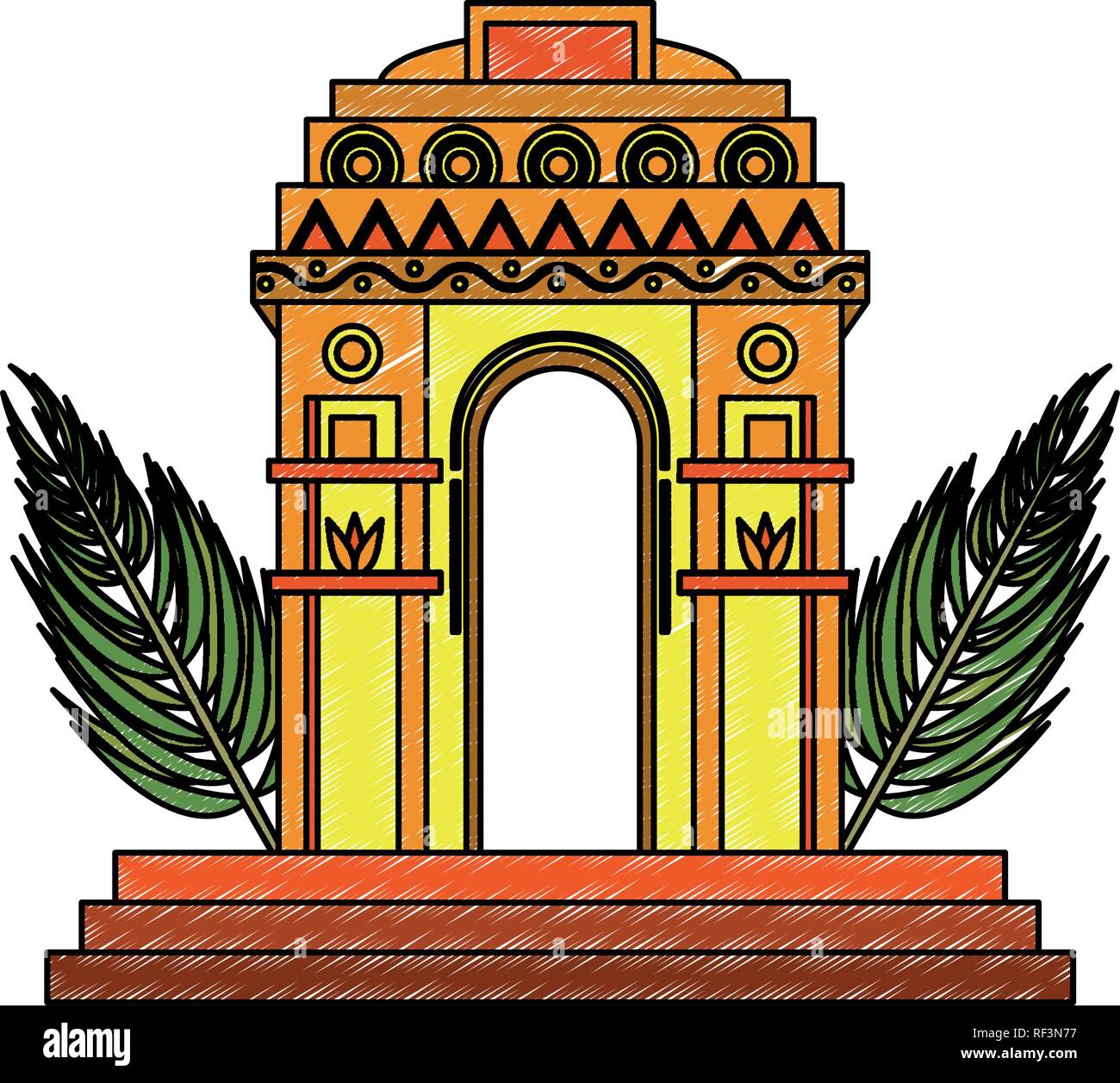 India gate monument scribble Stock Vector Image & Art - Alamy