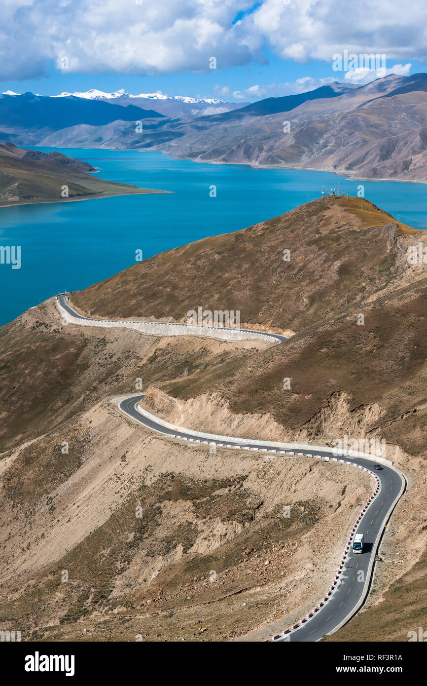 Road Winding Through mountain in tibet china Stock Photo - Alamy