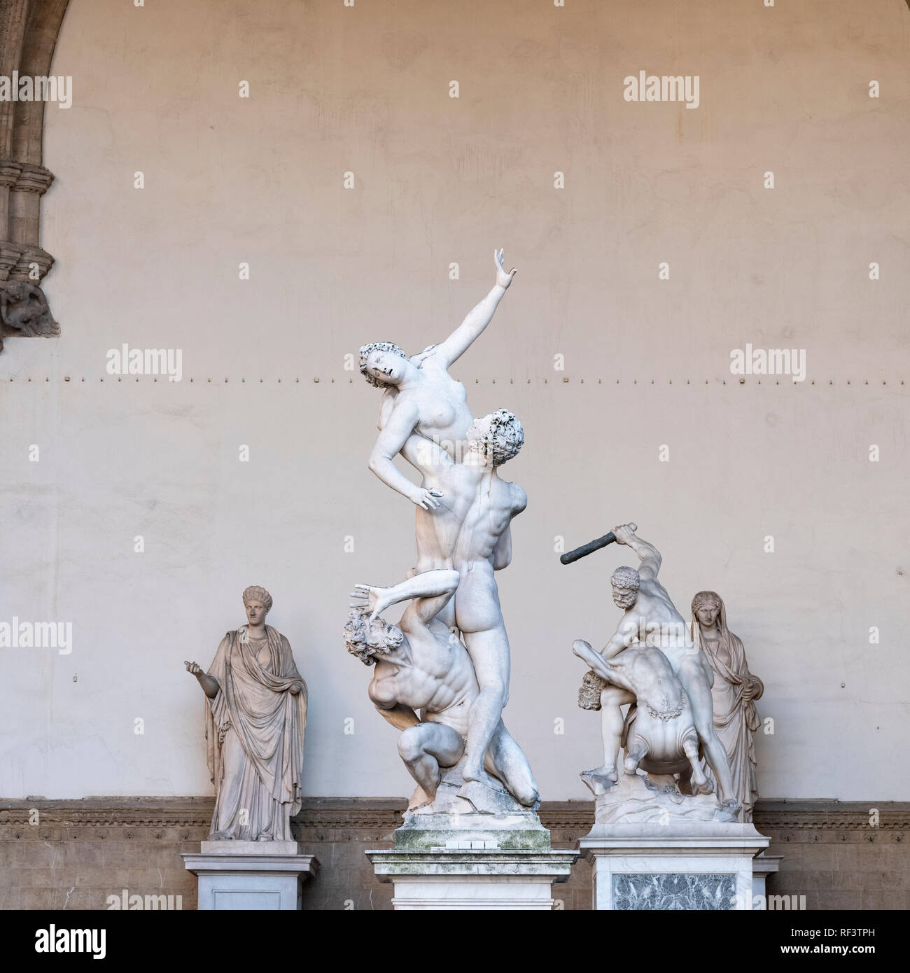 Statue of the Rape of the Sabine Women Loggia Della Signoria Florence ...
