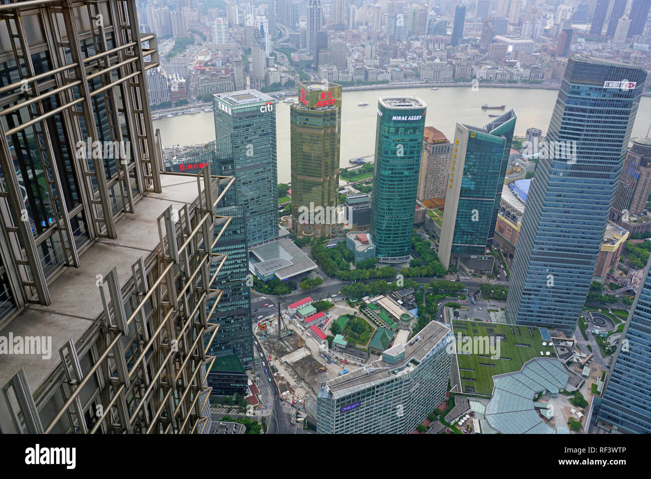 SHANGHAI, CHINA -View of the Shanghai skyline along the Huangpu River ...
