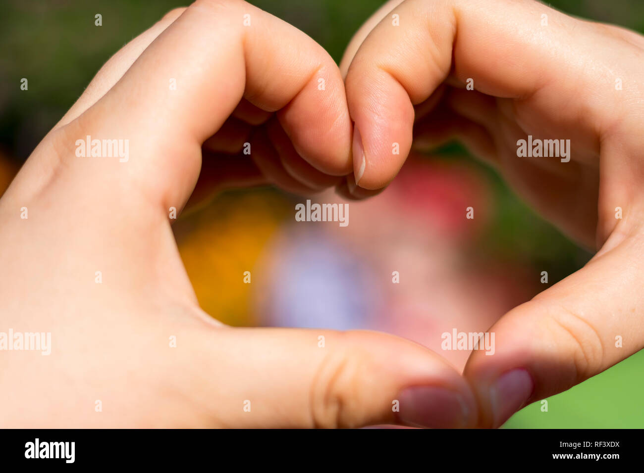 Heart with hands Stock Photo - Alamy