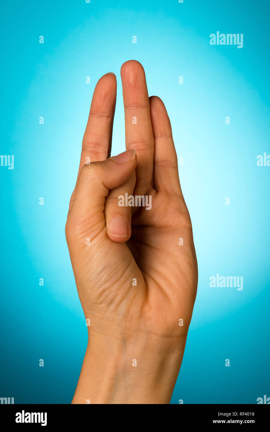 MUDRA is a hand position for meditation and yoga Stock Photo - Alamy