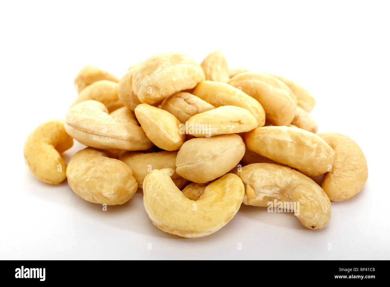 Cashew nuts on white background. Isolated nuts. Natural product Stock ...