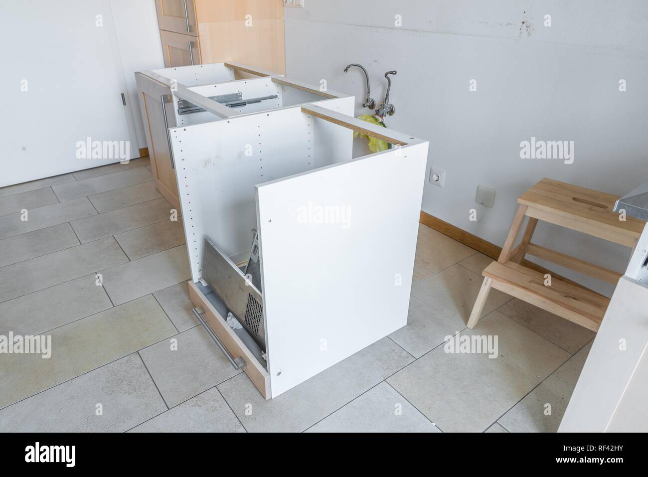 Assembly or disassembly of a fitted kitchen in a rented flat Stock ...
