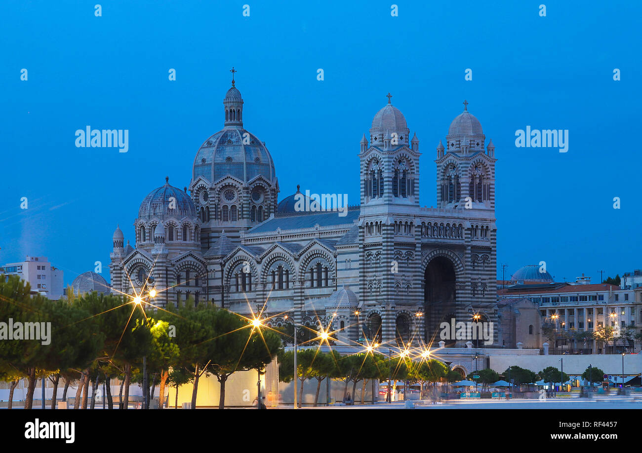 General view of the cathedral of Marseille, Sainte-Marie-Majeure, also ...