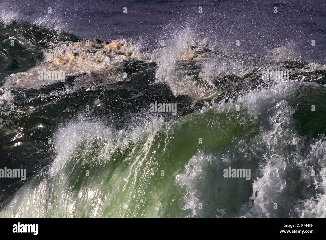 Closeup of the top of a huge breaking wave, Portugal Stock Photo - Alamy