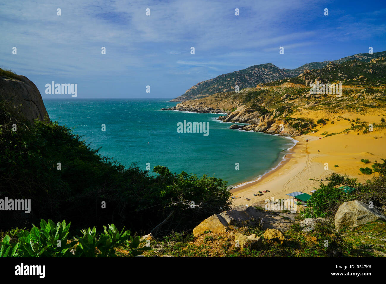 Sea and sand dunes view at Mui Dinh, Vietnam Stock Photo - Alamy
