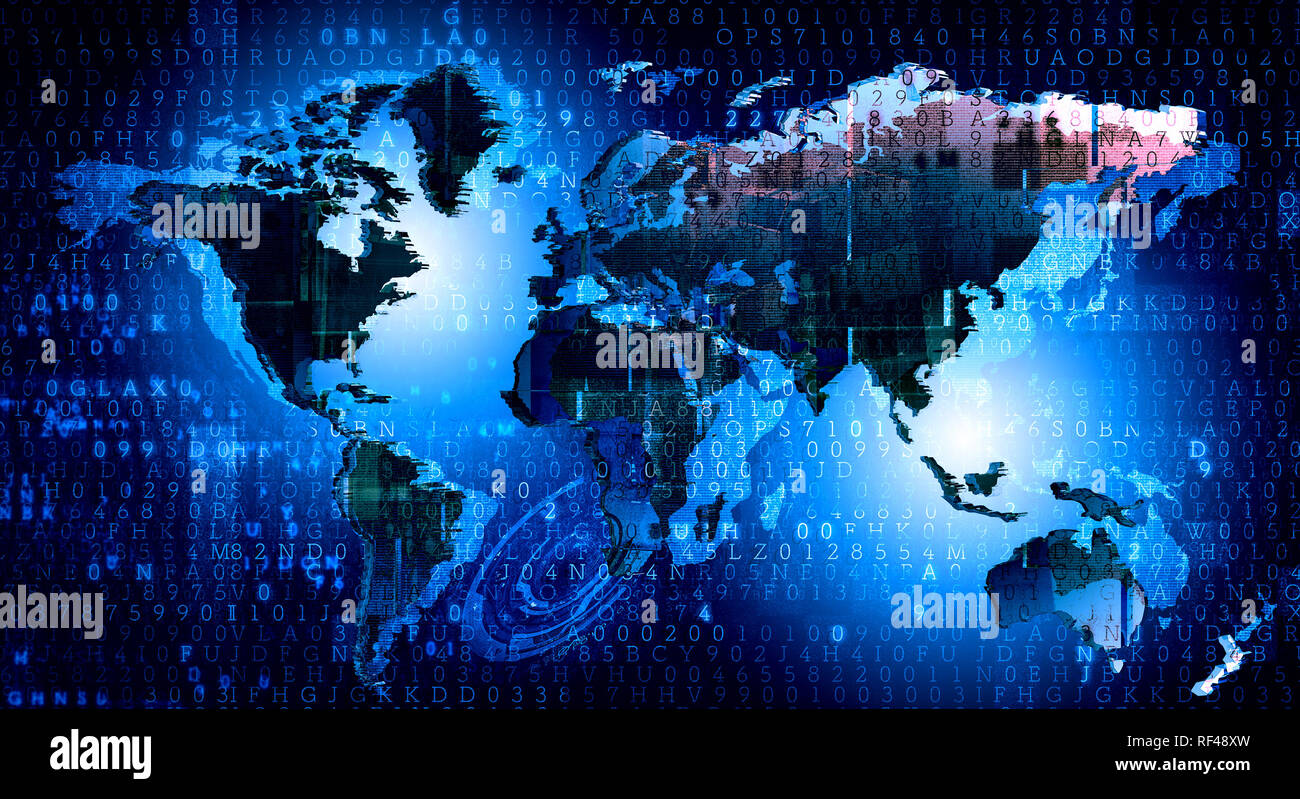 Glass world map as concept for globalization and connection. 3d ...