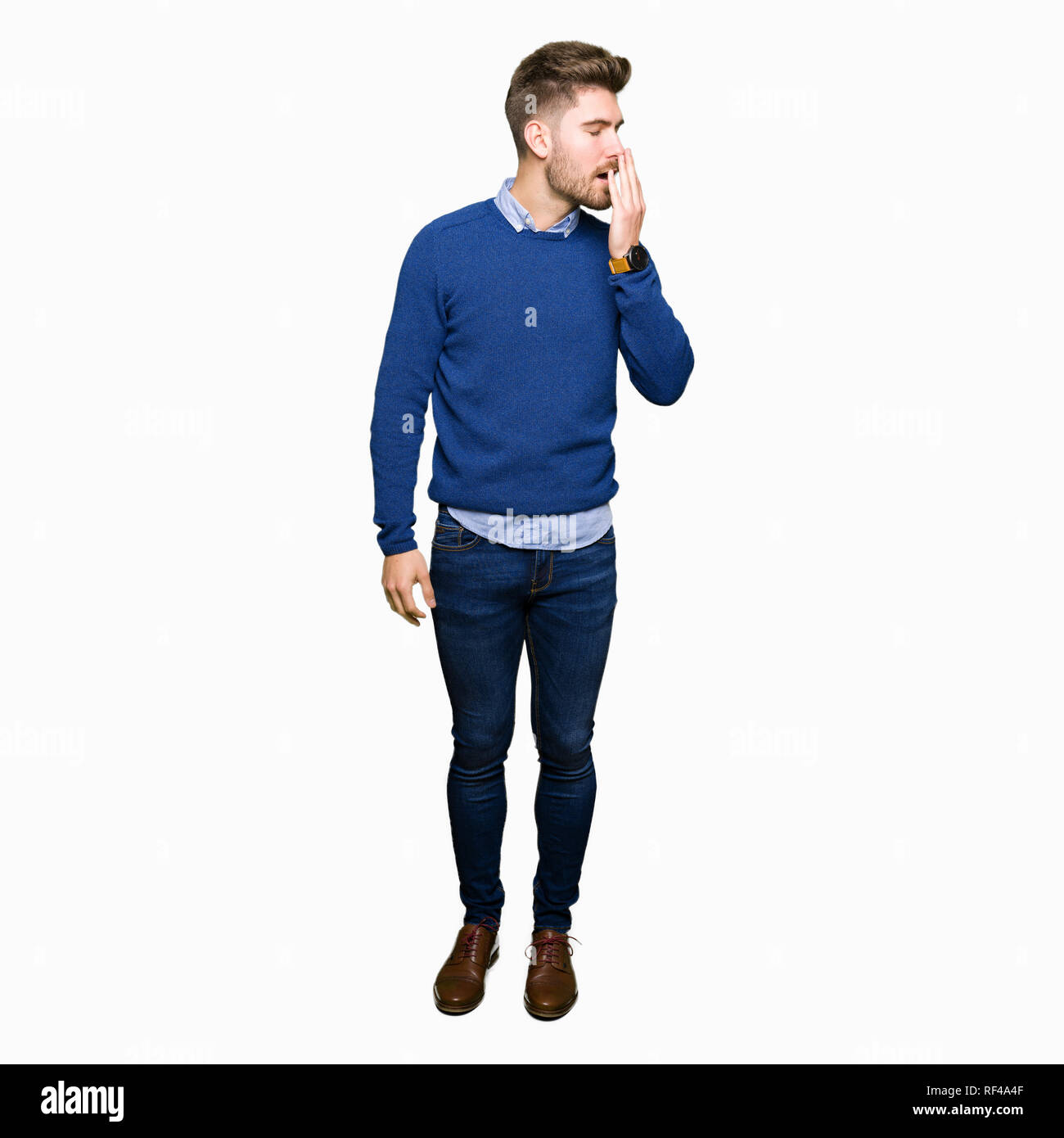 Young hispanic man boring Cut Out Stock Images & Pictures - Alamy