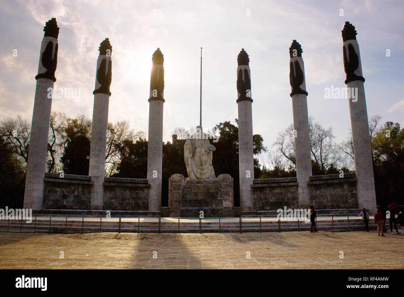 Mexico city, Mexico - January 18.2019 The Monumento a los Niños Heroes (Monument to the Boy ...