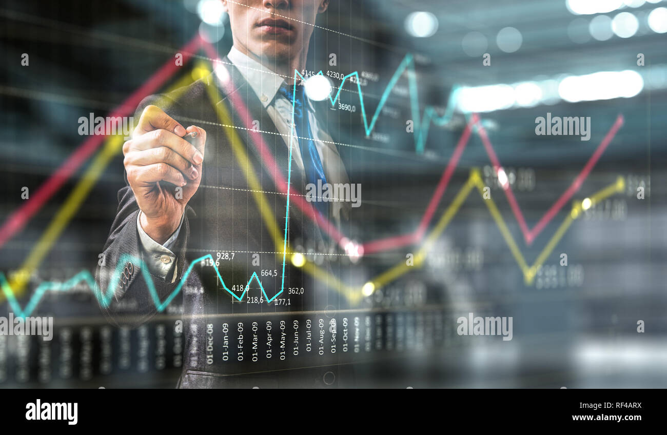 Information panel with finance graphs hi-res stock photography and ...