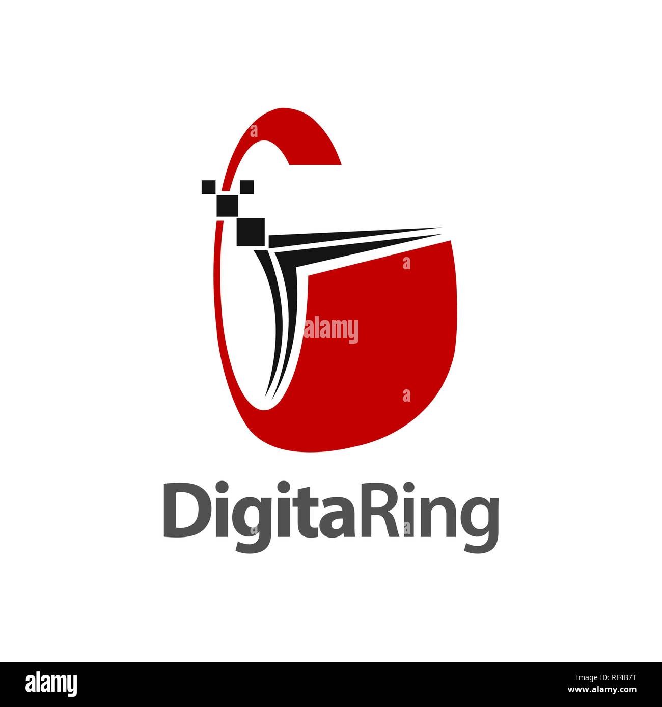 Digital circle ring like initial letter C or G logo concept design. Symbol graphic template ...