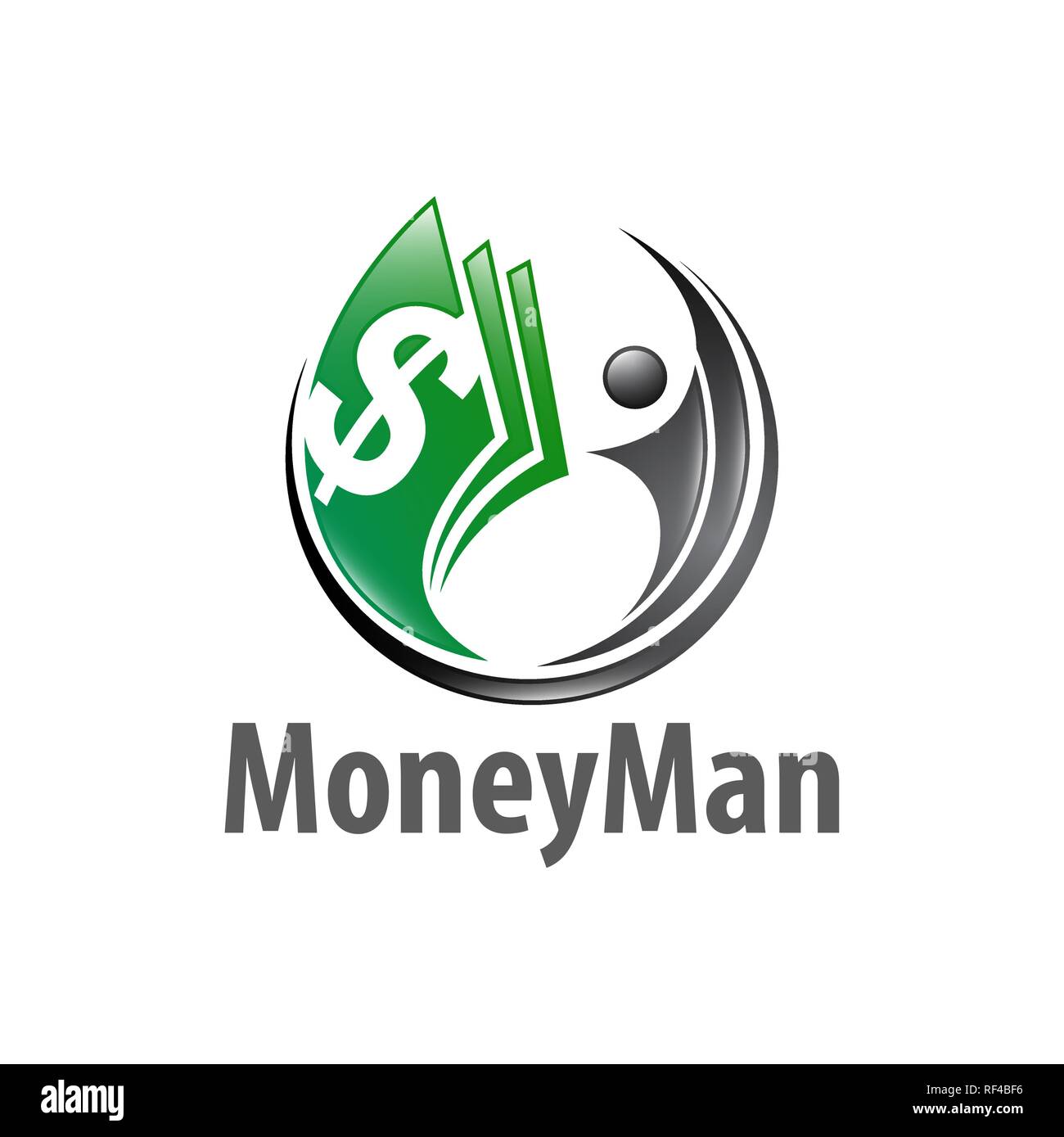 Money man. Circle money with human character logo concept design ...