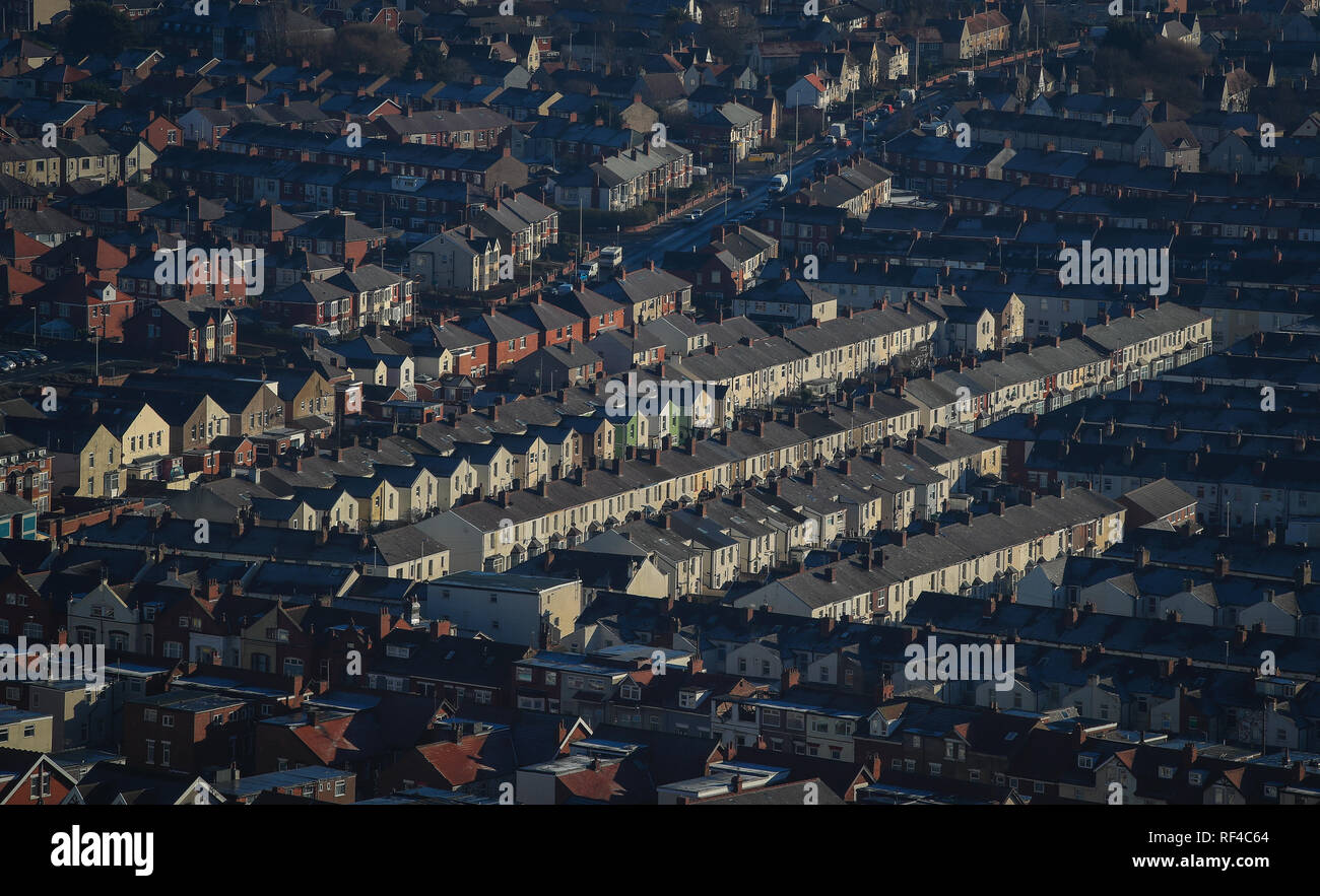 Terraced houses in Blackpool Stock Photo - Alamy