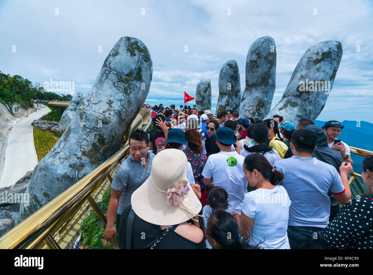 Golden Bridge, Sun World Ba Na Hills, Danang, Vietnam, Asia Stock Photo ...