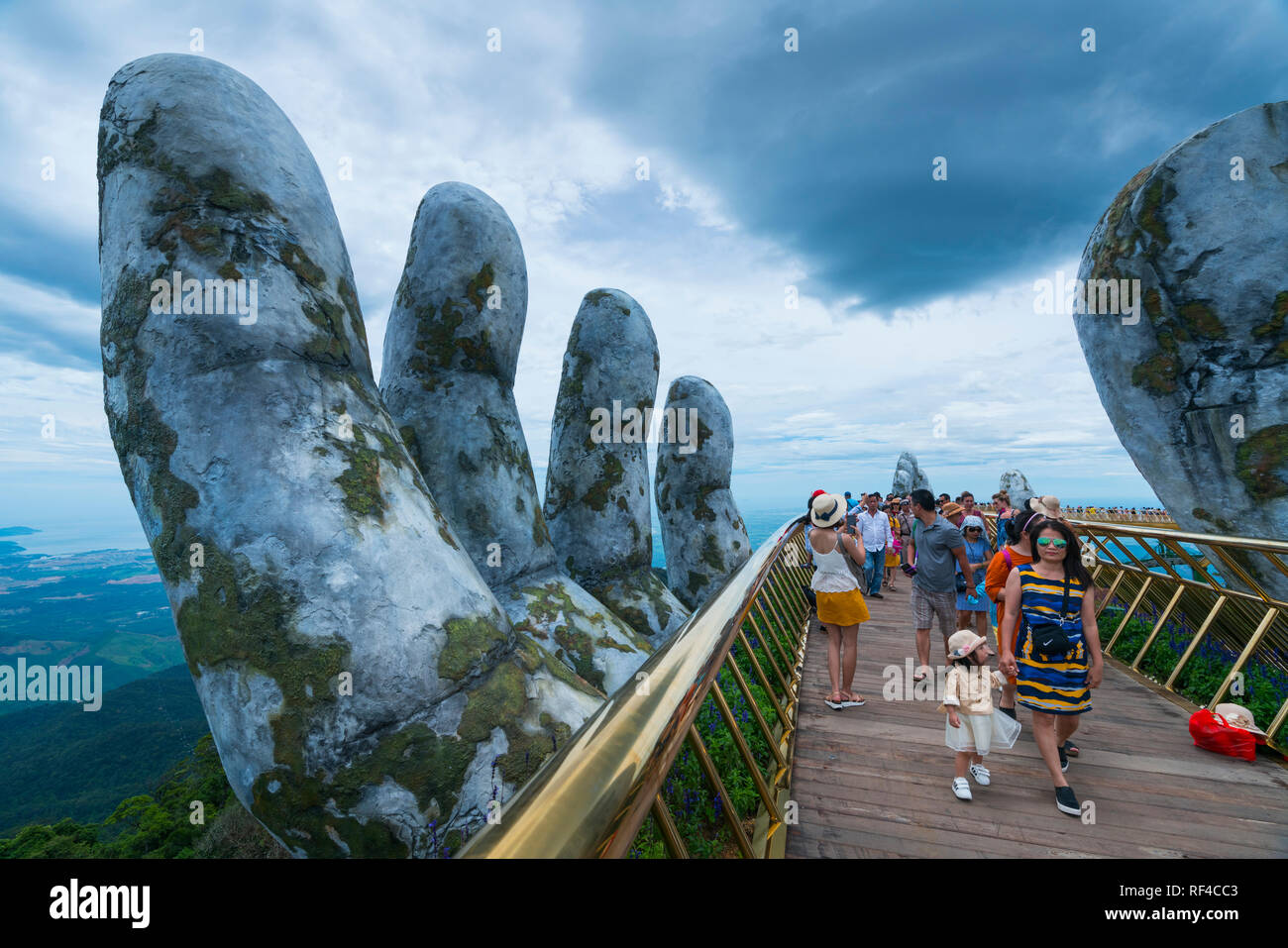 Golden Bridge, Sun World Ba Na Hills, Danang, Vietnam, Asia Stock Photo ...