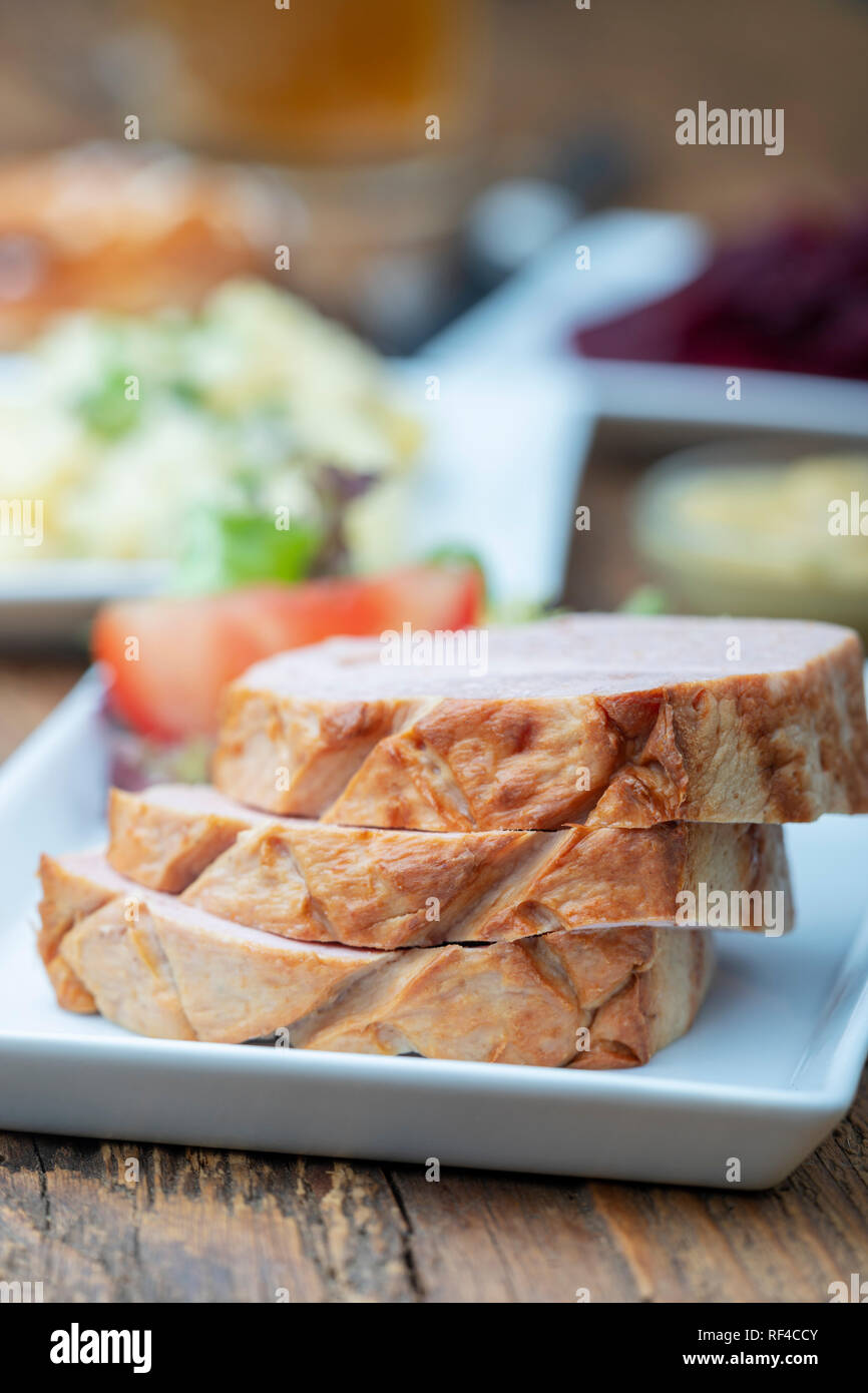 Bavarian meat loaf leberkase hi-res stock photography and images - Alamy