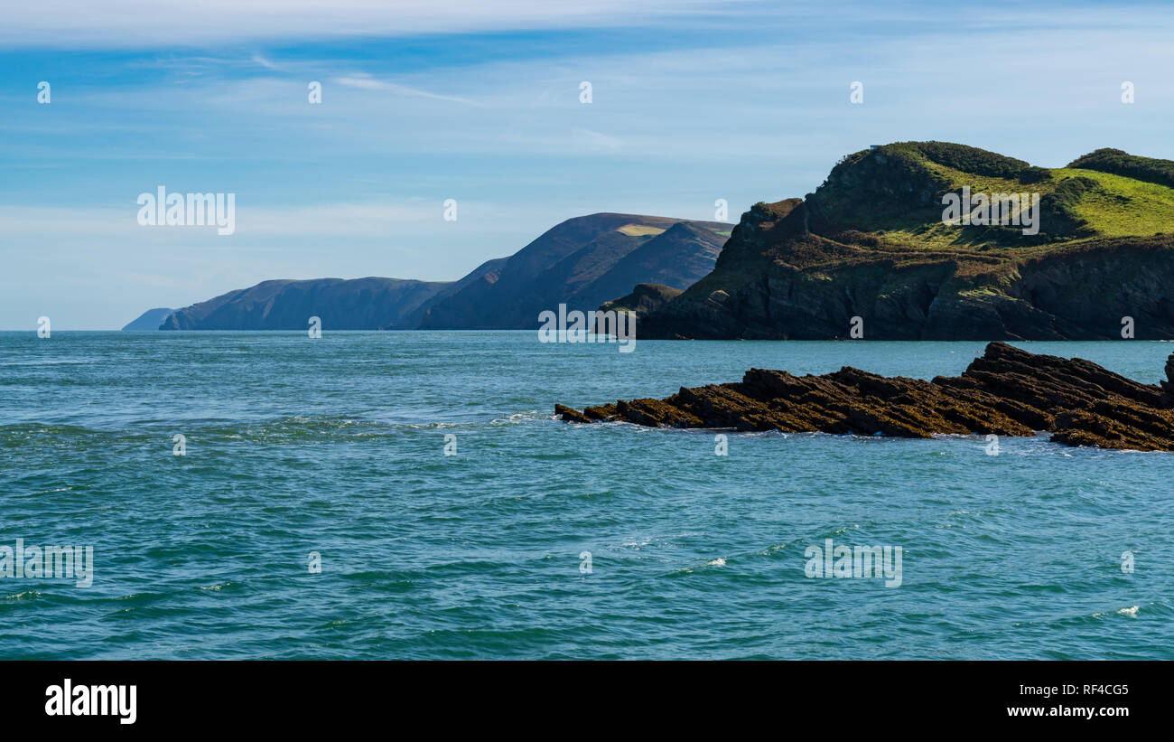 The Bristol Channel coast near Hele Bay, North Devon, England, UK Stock ...