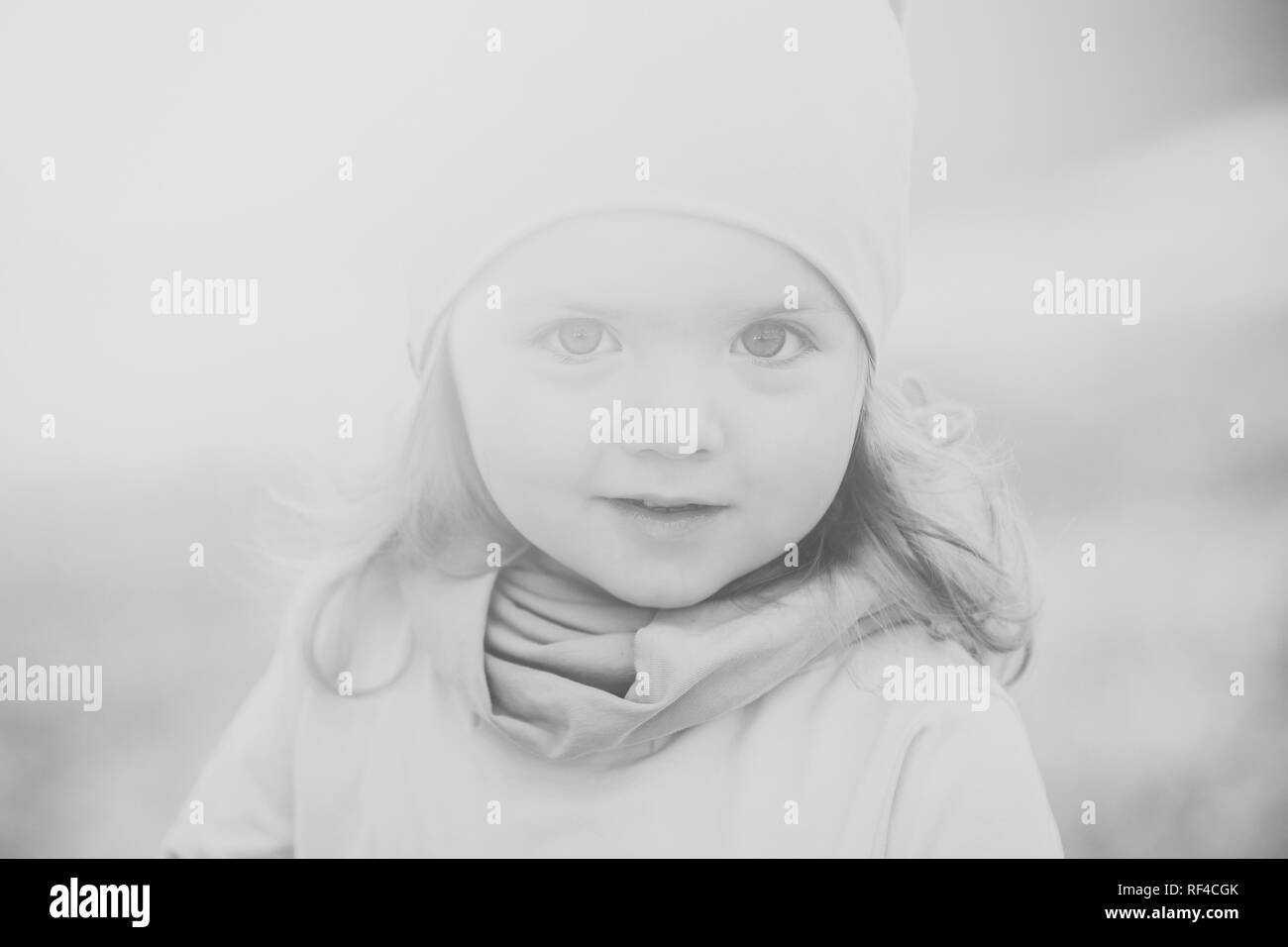 Kid model in hat on sunny day Stock Photo - Alamy