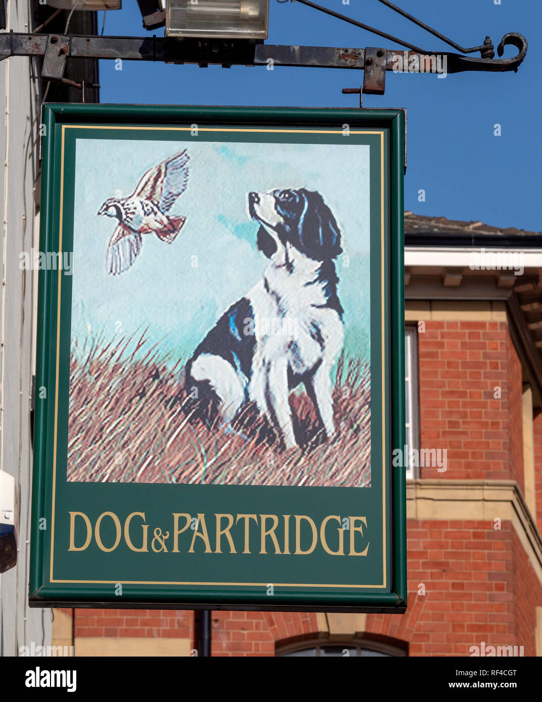 Pub hanging sign for Dog and Partridge public house, Trippet Lane ...