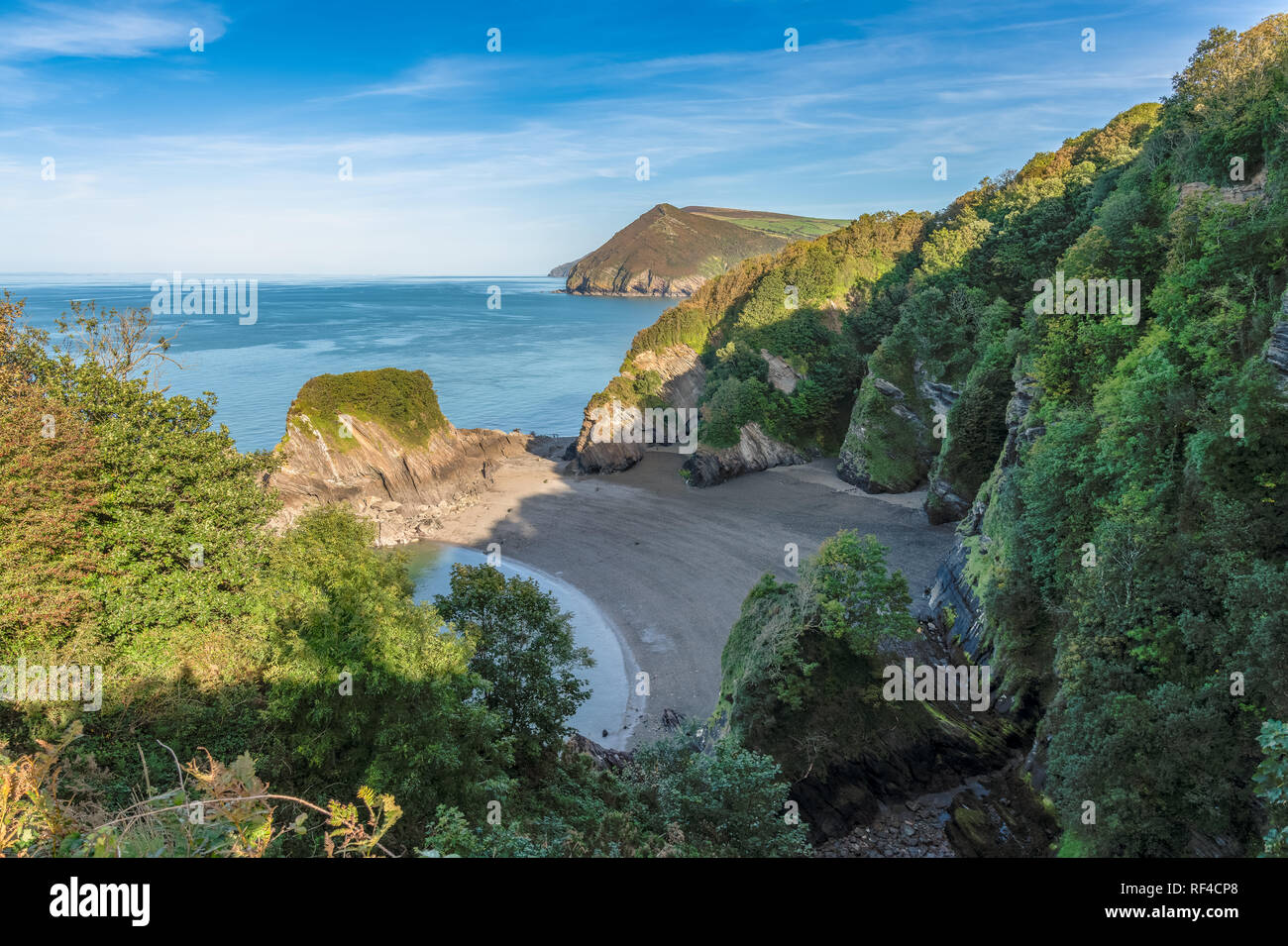 The Bristol Channel coast with Broadsands Beach, North Devon, England ...