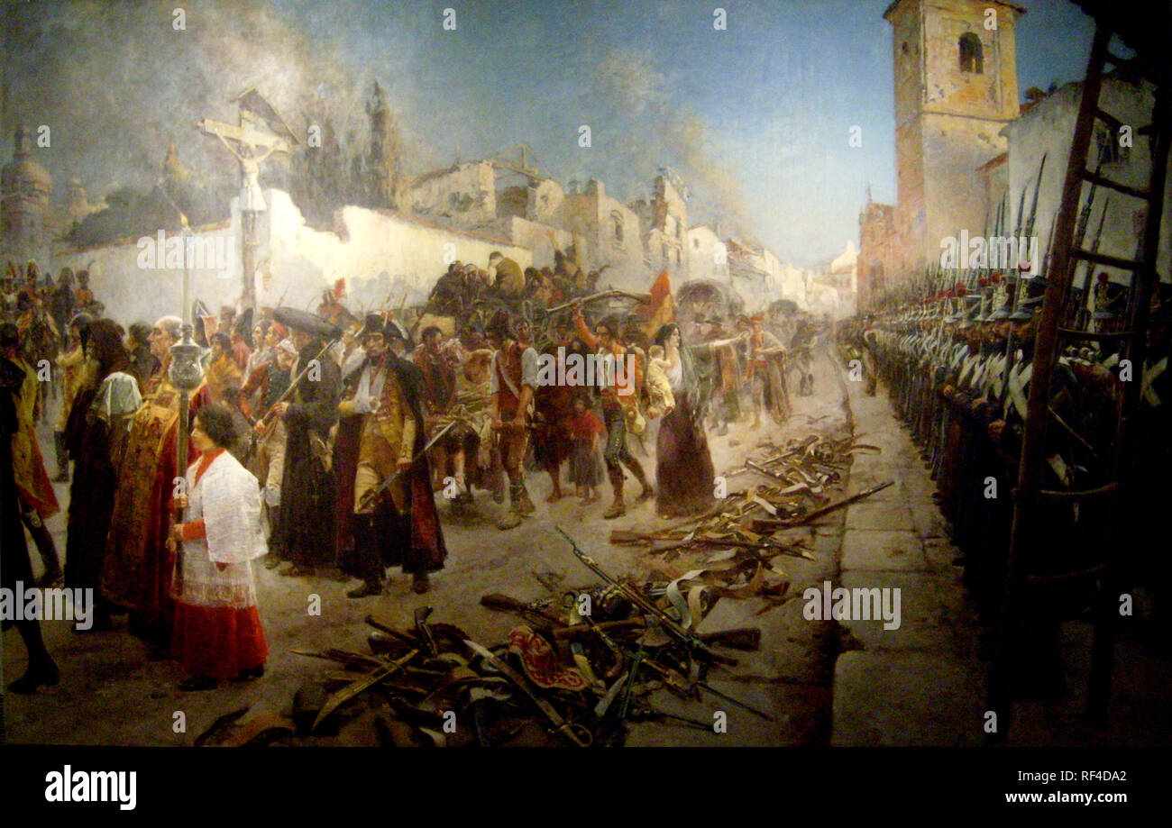 The surrender of Zaragoza, by Maurice Orange Stock Photo - Alamy