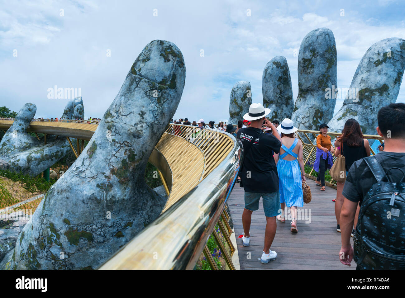 Golden Bridge, Sun World Ba Na Hills, Danang, Vietnam, Asia Stock Photo ...