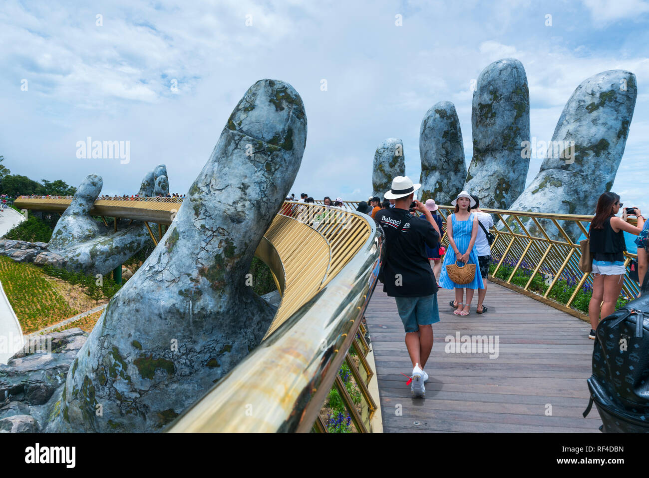 Golden Bridge, Sun World Ba Na Hills, Danang, Vietnam, Asia Stock Photo ...