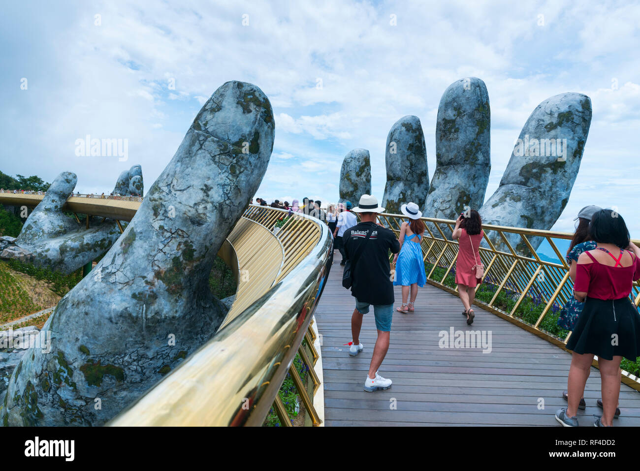 Golden Bridge, Sun World Ba Na Hills, Danang, Vietnam, Asia Stock Photo ...
