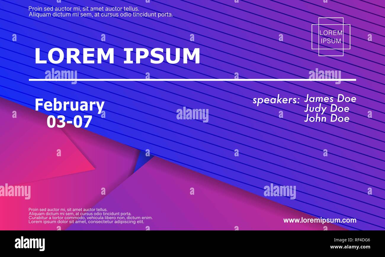 Conference invitation design template, flyer layout. Geometric ...