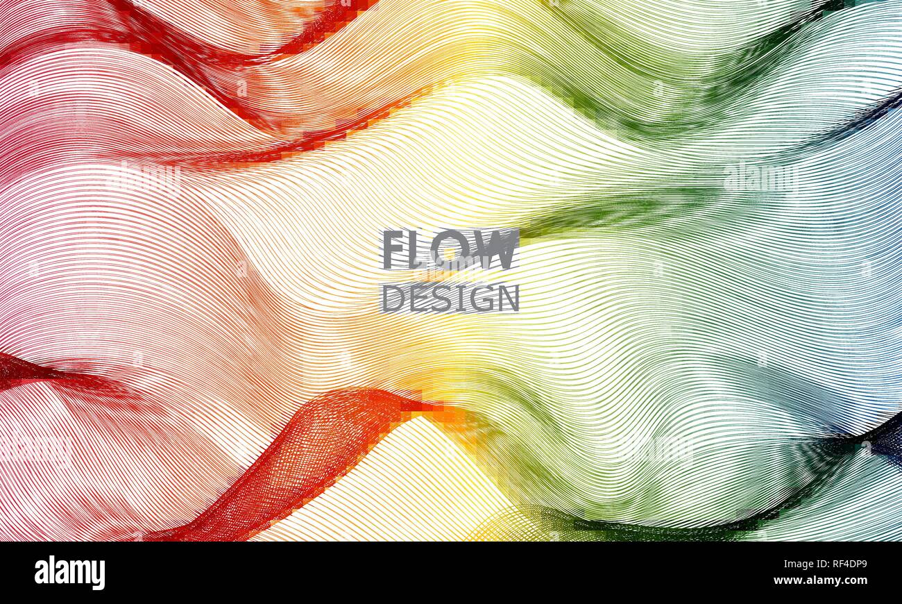 Flow shapes design. Liquid wave background. Abstract 3d flow shape ...