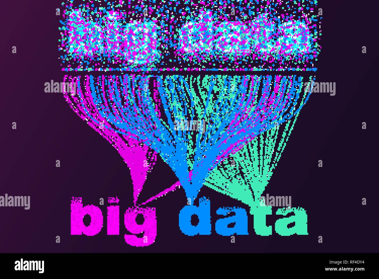 Big data visualization network. Futuristic infographics, 3d wave ...