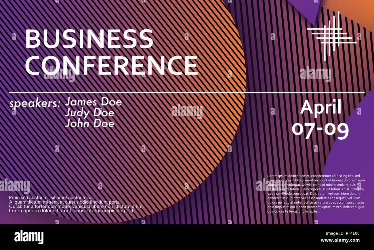 Business conference invitation design template, flyer layout. Geometric ...