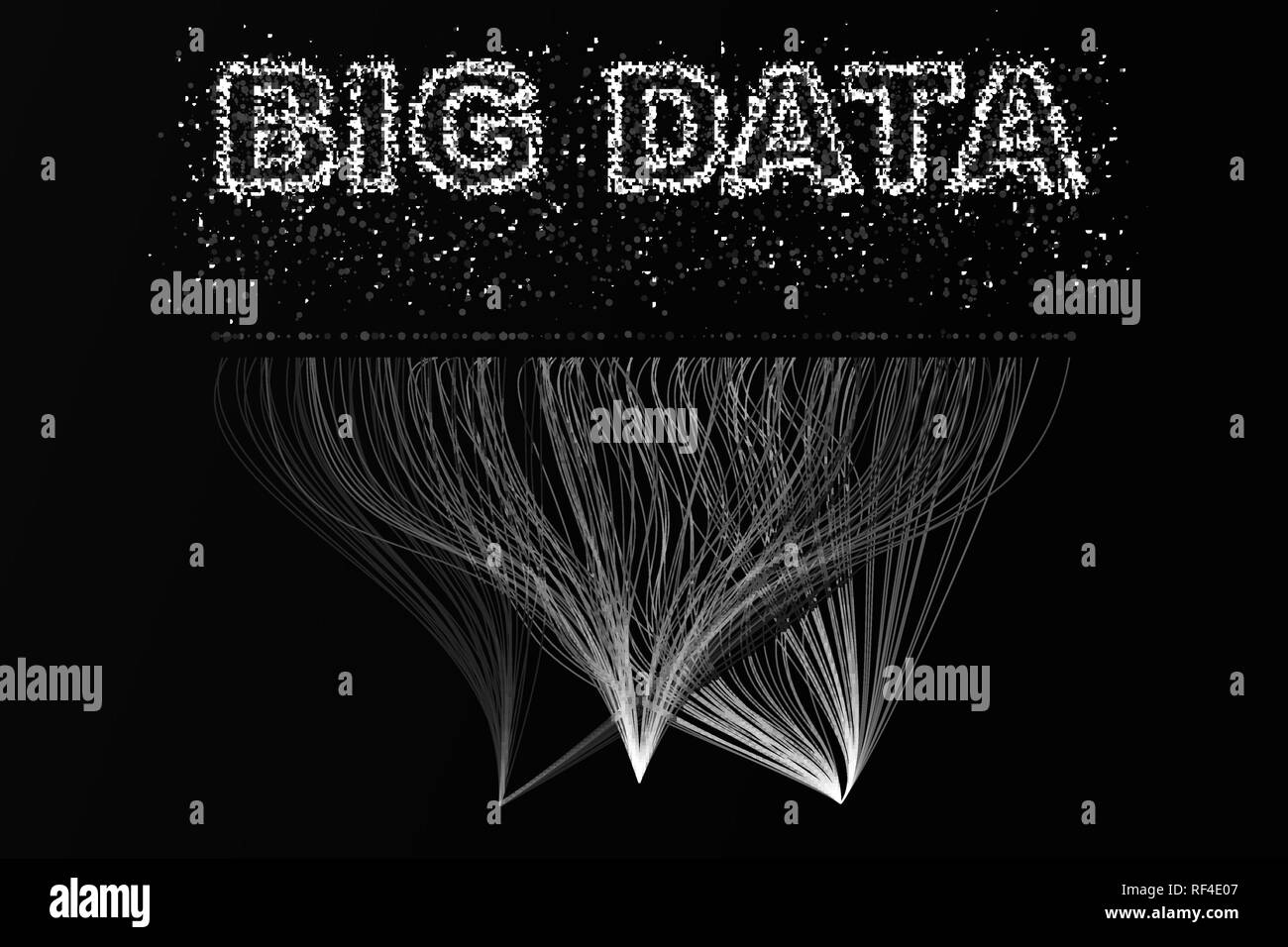 Big data visualization network. Futuristic infographics, 3d wave ...